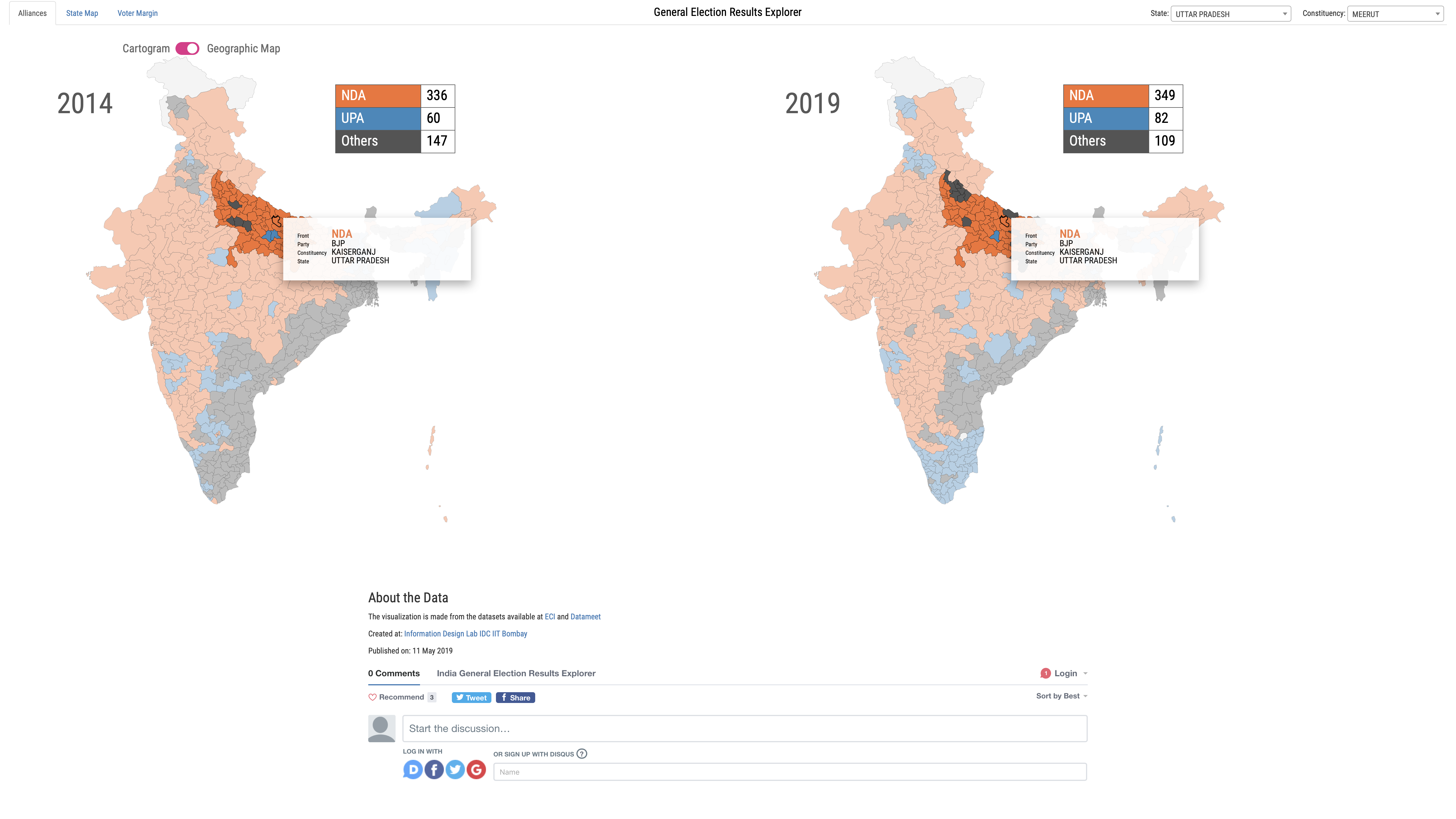 India General Election Results Explorer — Information is Beautiful Awards